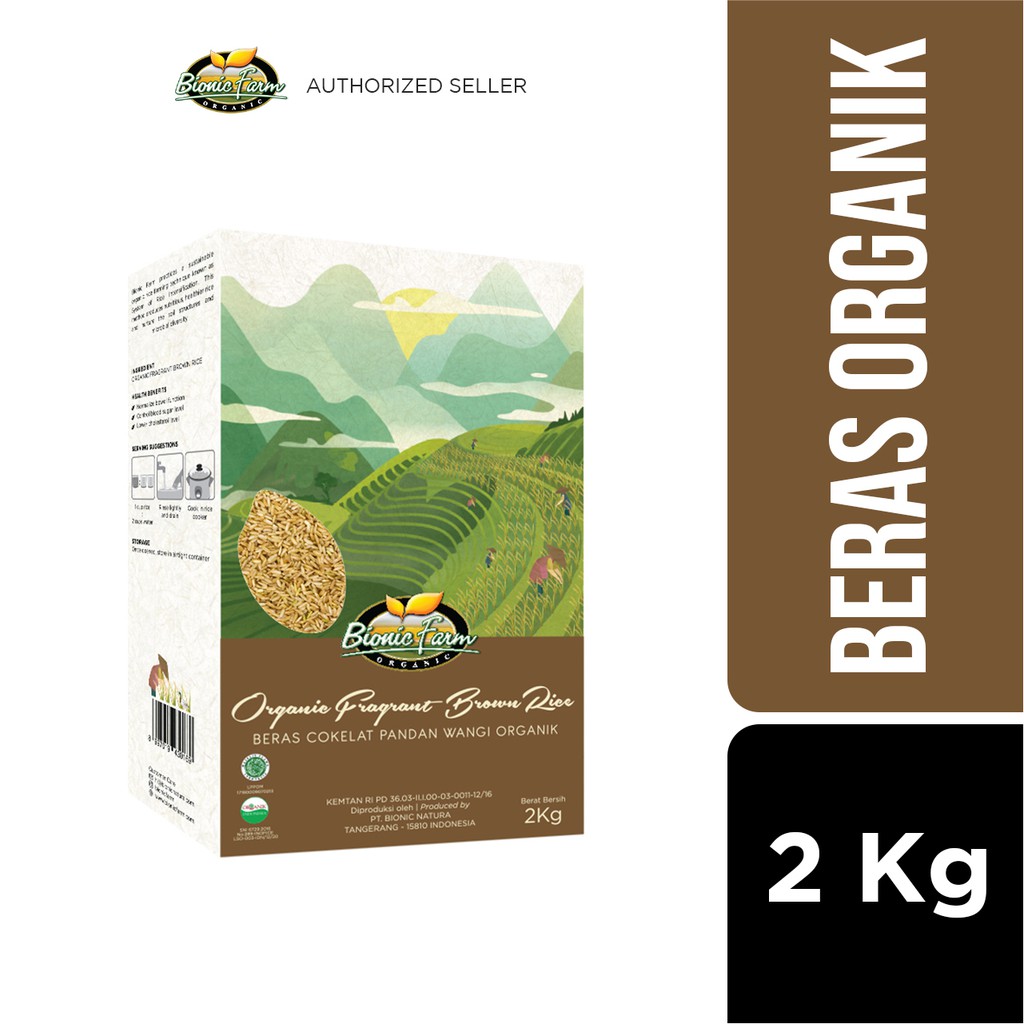 Jual Bionic Farm Beras Pandan Wangi Cokelat Organik 2kg | Shopee Indonesia