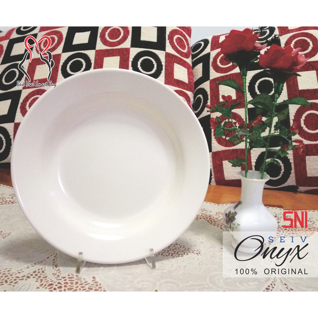 Jual (3 pcs) Piring Makan Cekung 9 Inch (23cm) Melamine Merk Seiv Onyx ...