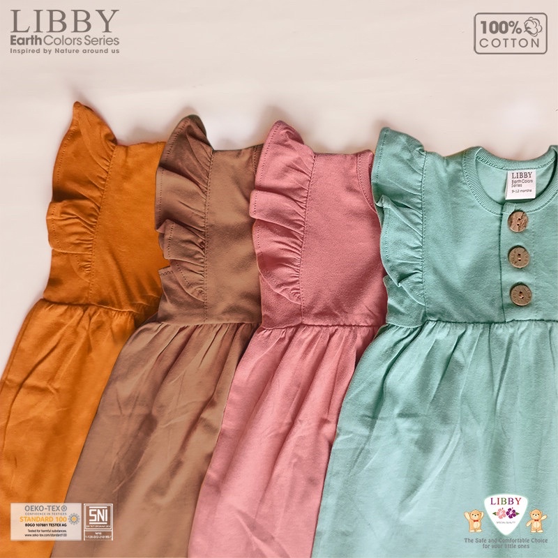 Jual Libby Dress Nara Earth Color series usia 6m - 6y | Shopee Indonesia