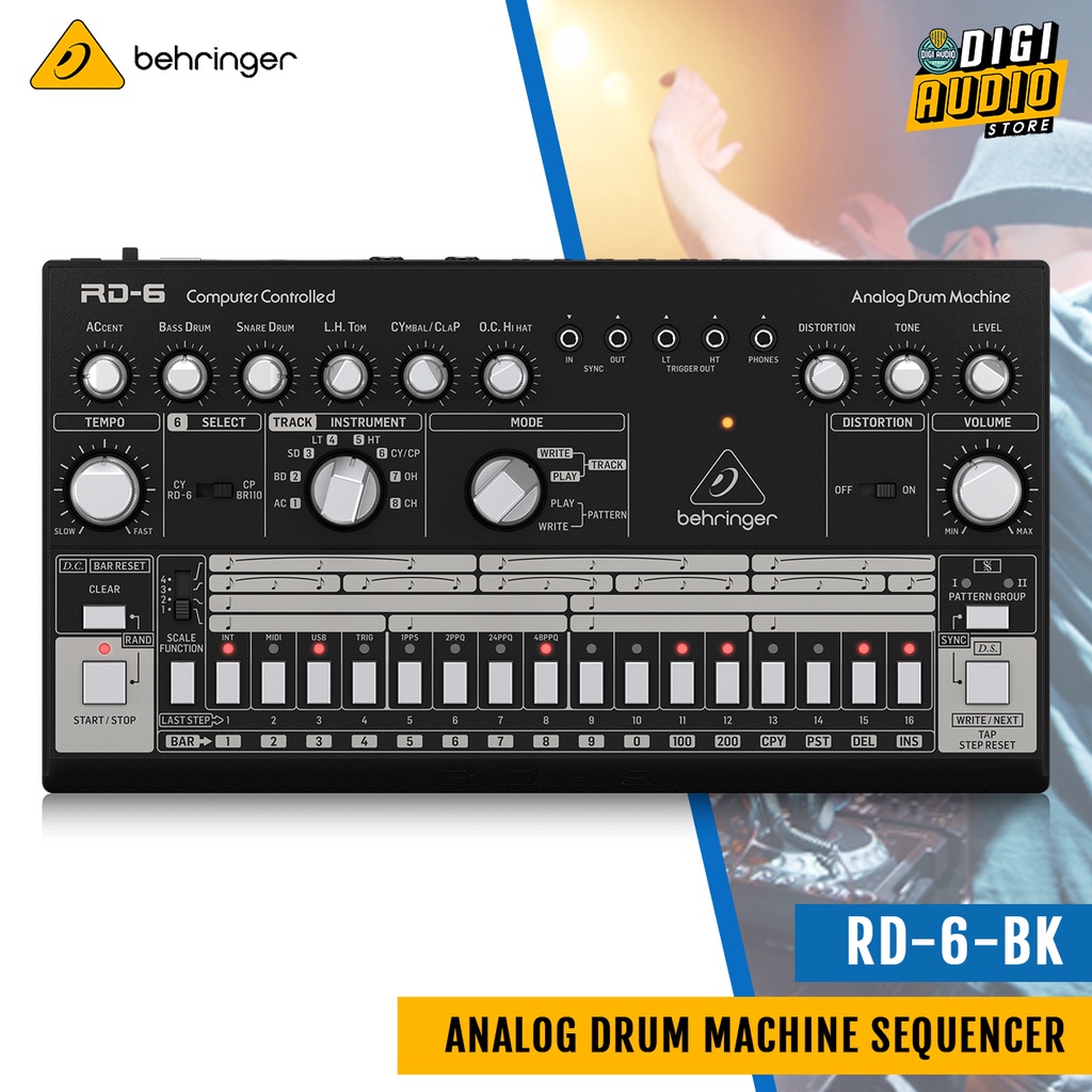 Jual Behringer RD-6-BK Analog Drum Machine - Sequencer & Distortion ...