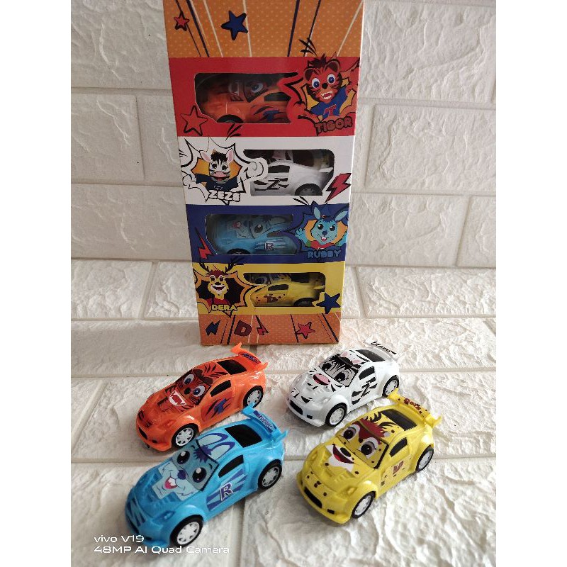 Jual MAINAN MOBIL ISI 4 KARAKTER HEWAN KEREN | Shopee Indonesia