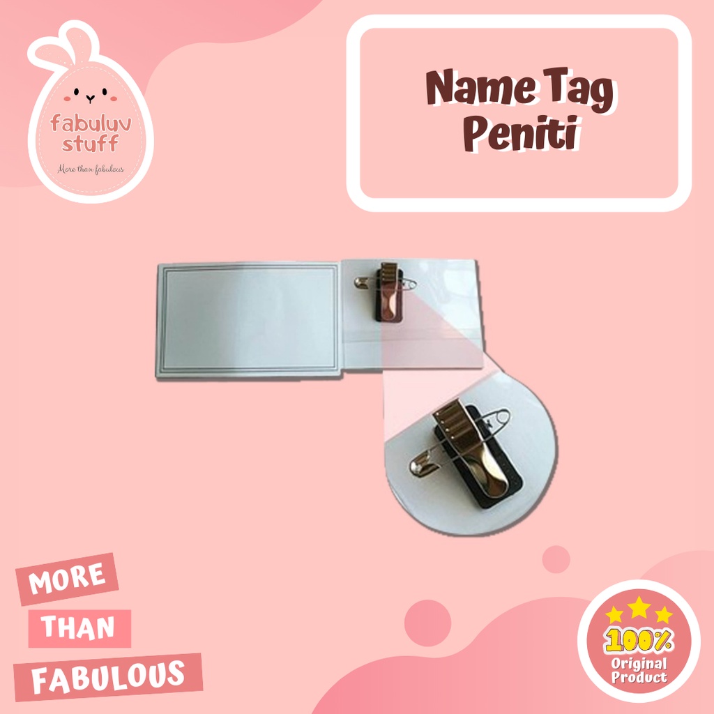 Jual ATK ~ Nametag Peniti / Name tag Langsung / Nametag Penjepit ID ...