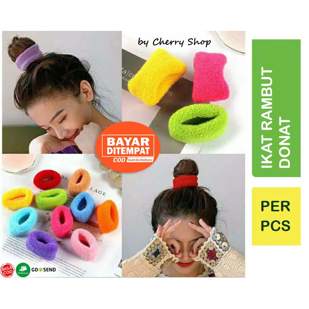 Jual IKAT RAMBUT KARET DONAT TEBAL UKURAN SEDANG | Shopee Indonesia