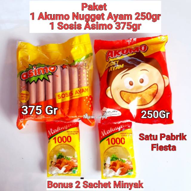 Jual PROMO Paket 1 Nugget Akumo 250gr + 1 Sosis Asimo 375 Gr Satu ...