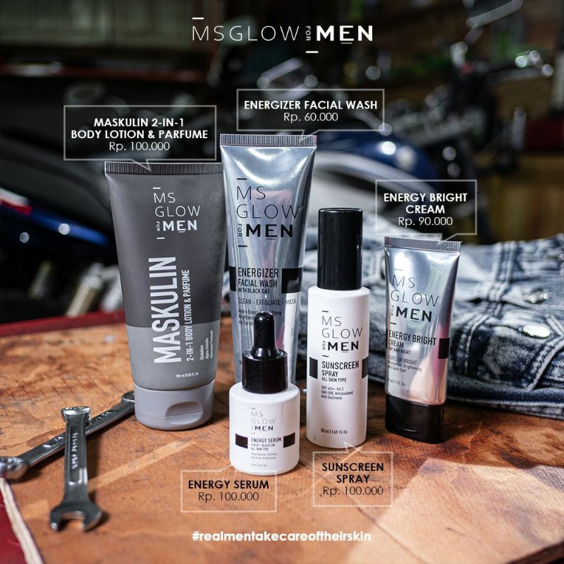 Jual Ms Glow For Men - Power Serum Energy Bright Cream Facial Wash. Ms ...