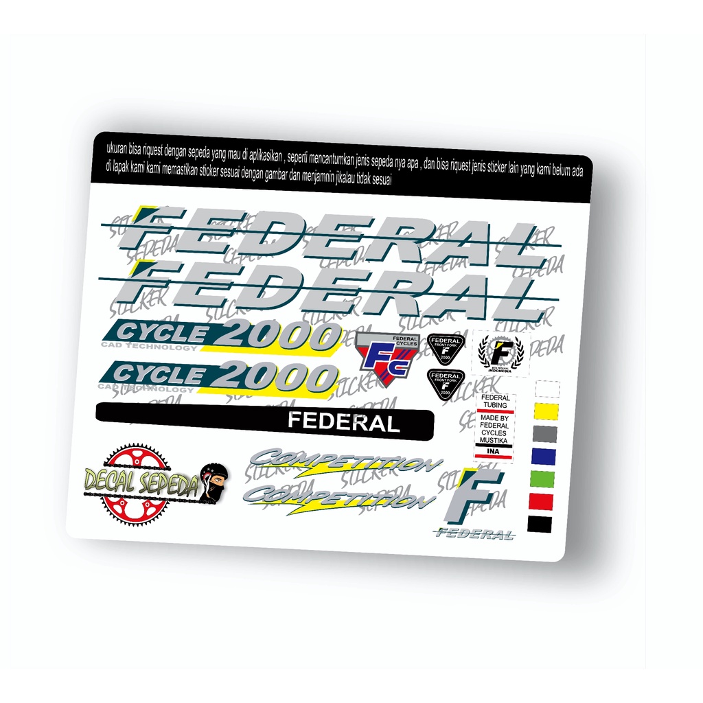 Jual decal sepeda federal - sticker sepeda federal competition full ...