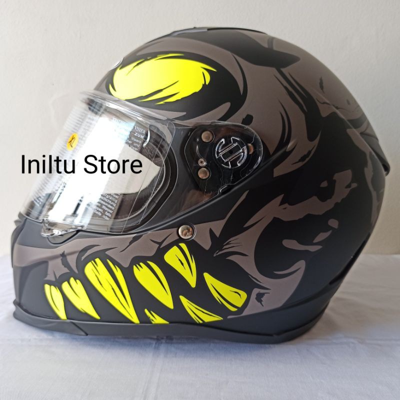 Jual Helm Zeus ZS822B ZS-822B Z822B ZS822 ZS-822 Z822 Matt Black AN27 ...
