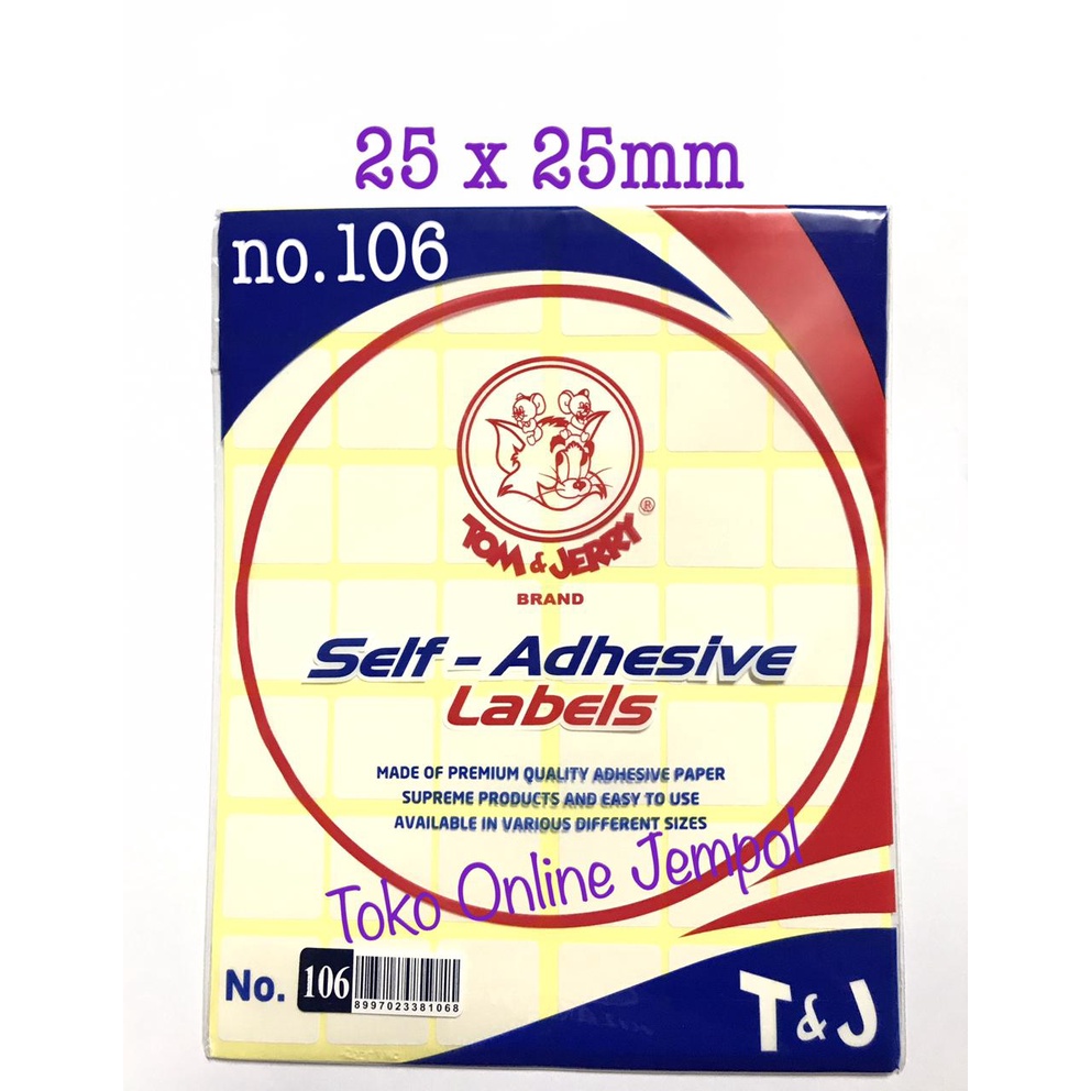 Jual Label Stiker Jerry 25x25mm no.106 Tom and Jerry sticker labels ...