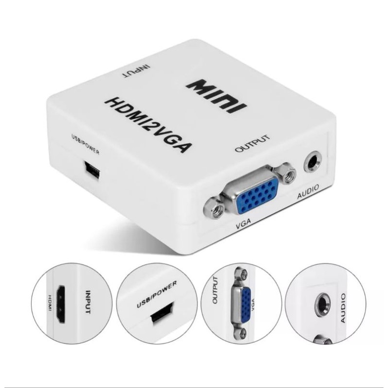 Jual HDMI2VGA Converter HDMI To VGA Mini Adapter HD Video 1080P ...