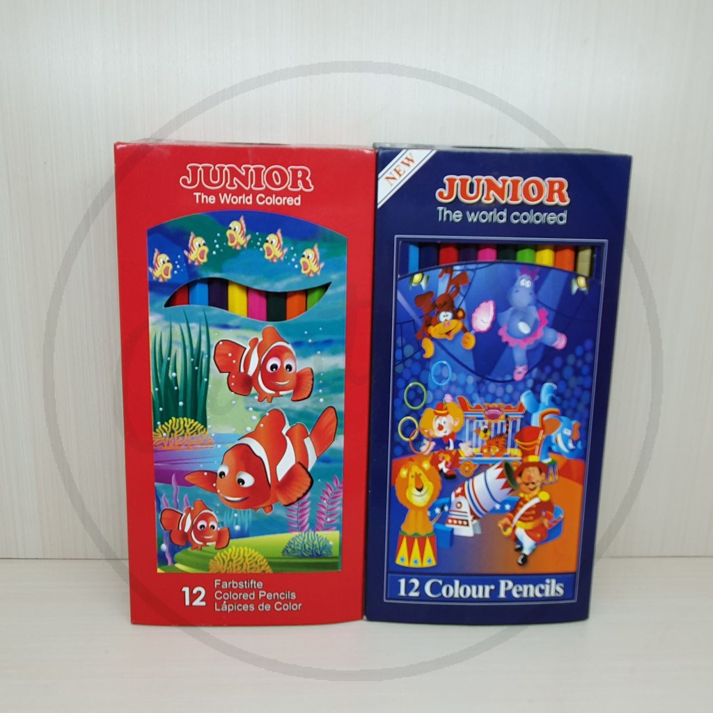 Jual Junior Pensil 12 Warna Murah Panjang (Full) Color Pencil | Shopee ...