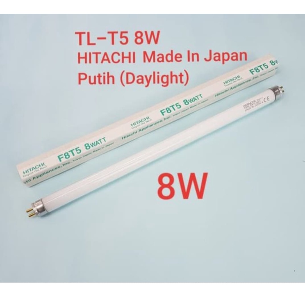 Jual Lampu TL Hitachi Daylight T5 8 Watt F8T5 Putih Made in Japan ...