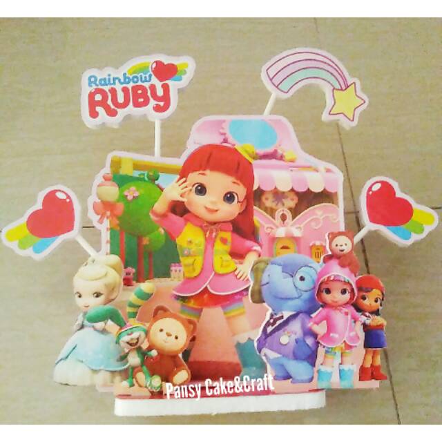 Jual Cake topper rainbow ruby | Shopee Indonesia