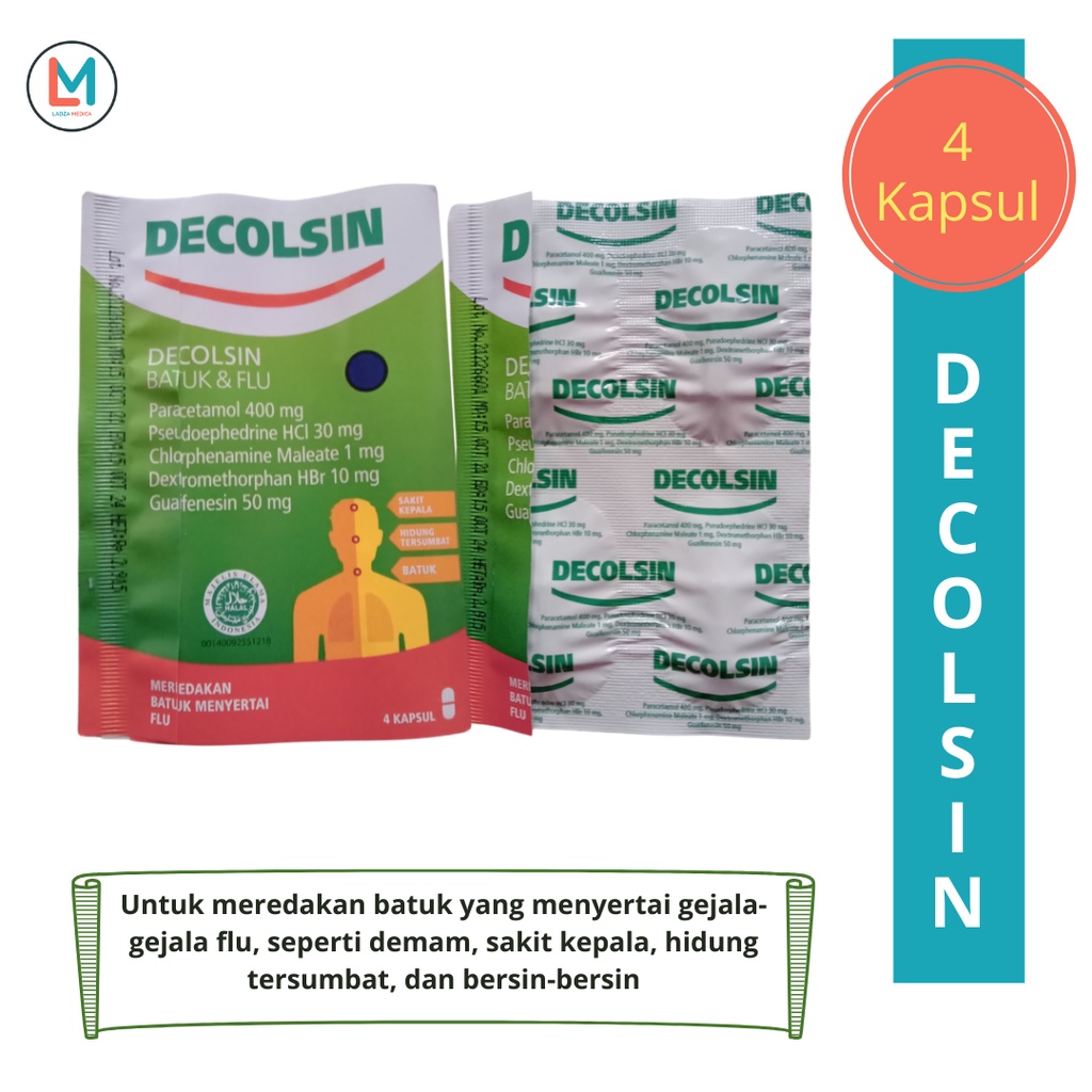 Jual Decolsin Kapsul | 1 Strip 4 Kapsul | Obat Batuk, Flu & Demam ...