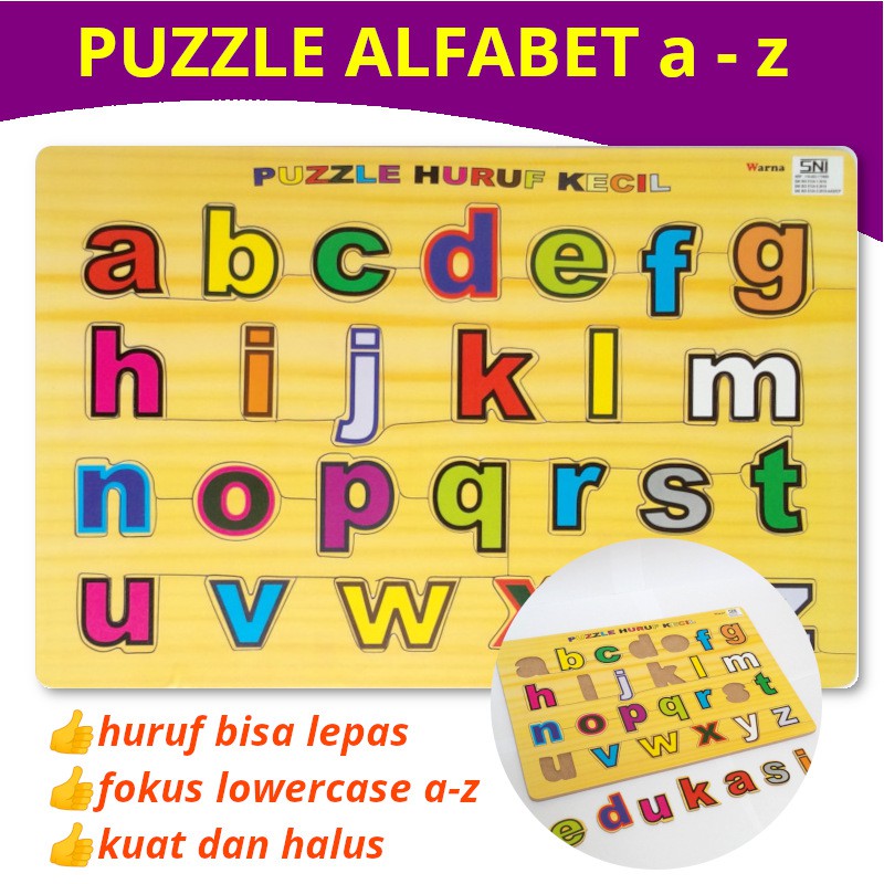 Jual Puzzle Kayu Huruf Lower Case - Mainan Edukasi Edukatif Anak Puzel ...