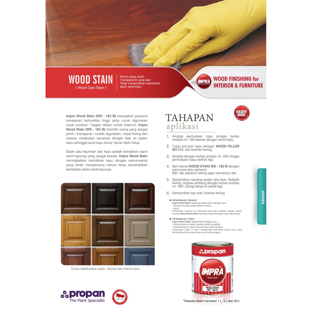 Jual PROPAN IMPRA MELAMINE WOODSTAIN WS WARNA MUDA - 162 1 LITER ...