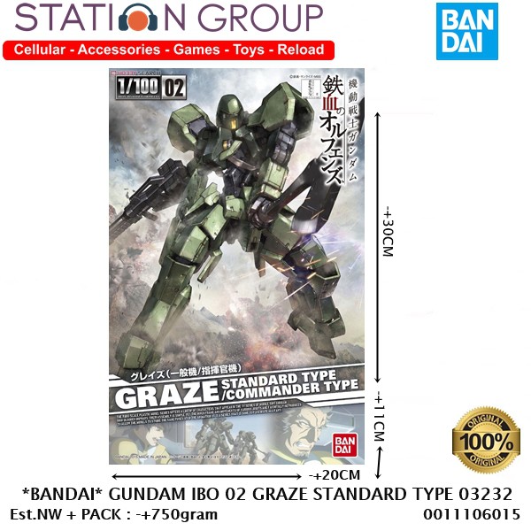 Jual BANDAI 03232 GUNDAM IRON BLOODED ORPHANS (IBO) 02 GRAZE STANDARD ...