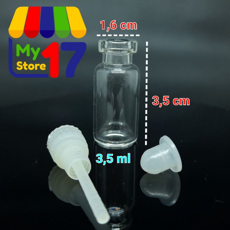 Jual Botol Kaca Vial Botol Pinisilin 3 ml, 4 ml, 5 ml, 7 ml dan Tutup ...