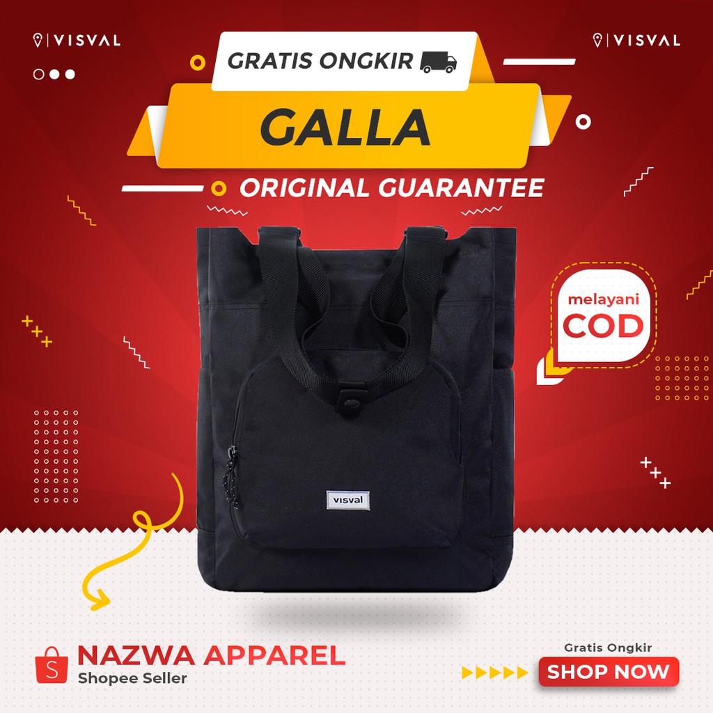 Jual TAS RANSEL BACKPACK VISVAL GALLA BLACK | Shopee Indonesia