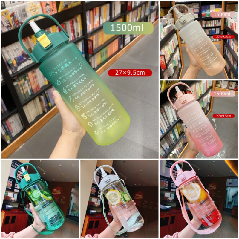Jual ((READY)) BAKUL UNIK - Botol minum sticker jumbo viral 1.5L 1500ml FREE STICKER 3D 2D ...