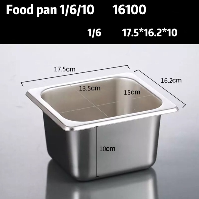 Jual gastronom Food pan 1/6 ke dalam 10cm wadah penyimpan 16100 stainless | Shopee Indonesia