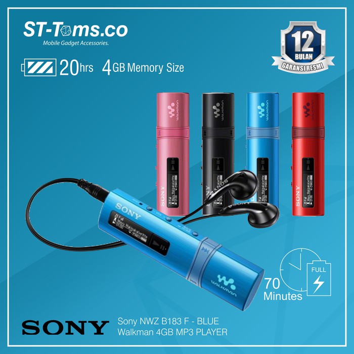 Jual Sony Walkman NWZ-B183F 4GB - Blue - Merah | Shopee Indonesia