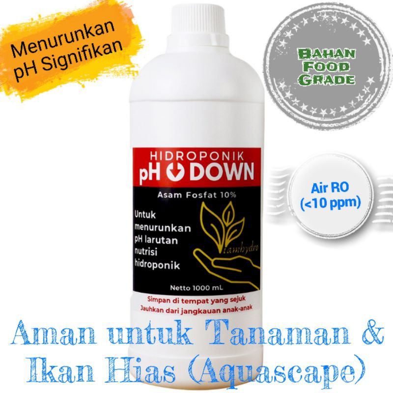 Jual pH DOWN 1 Liter Asam Fosfat 10% (Food Grade) & Air RO (Reverse Osmosis) untuk Hidroponik ...