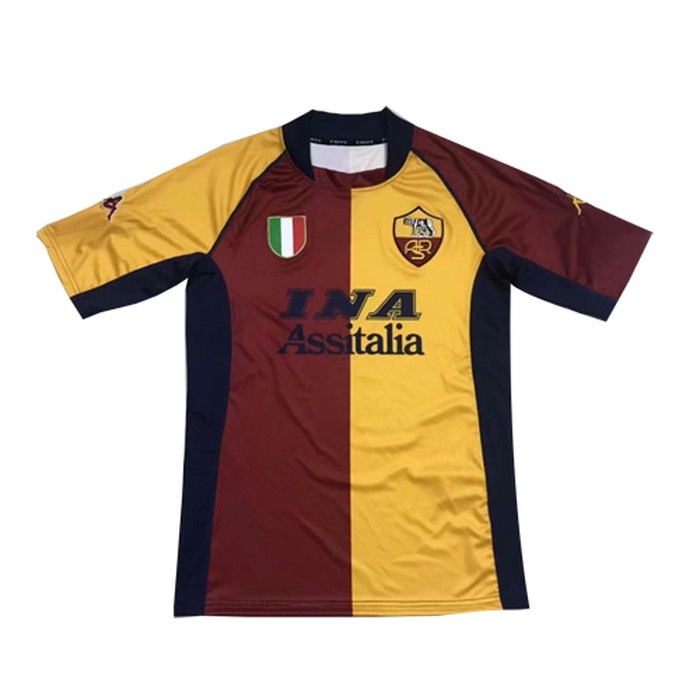Jual JERSEY BOLA RETRO AS ROMA HOME 01/02 GRADE ORI FUTSAL 2001 2002 ...