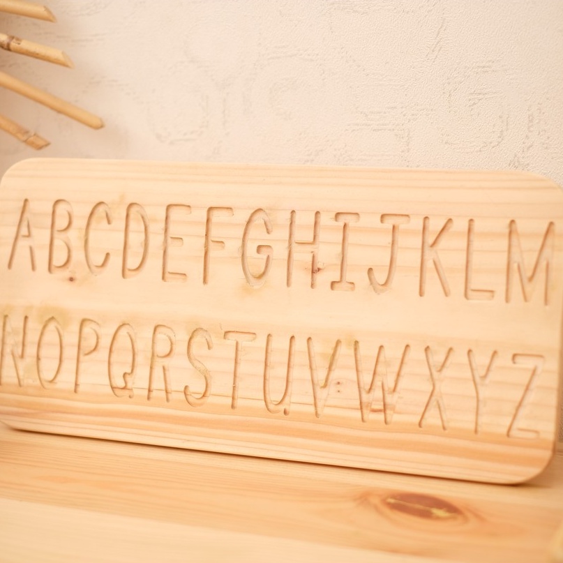 Jual Begun Mainan Edukasi Montessori Papan Tracing Alphabet Huruf Cetak ...