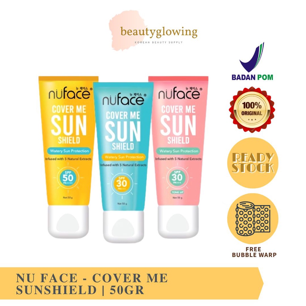 Jual NUFACE SUNSCREEN Cover Me Sun Shield | SPF 30 BIRU SPF 50 KUNING ...