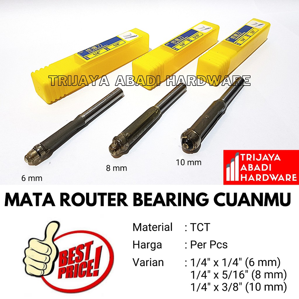 Jual Mata Router Bearing 6 mm - 8 mm - 10 mm Cuanmu Twin/ Trimmer ...