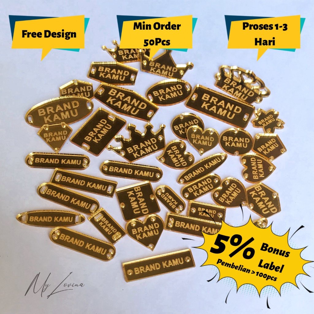 Jual LABEL HIJAB AKRILIK GRAFIR / TAG HIJAB AKRILIK / name tag label ...