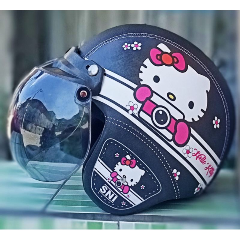 Jual HELM BOGO DEWASA HELLO KITTY HITAM | Shopee Indonesia