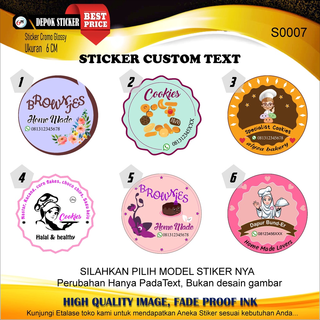 Jual STIKER LABEL PRODUK MAKANAN Ukuran 6 cm | Shopee Indonesia