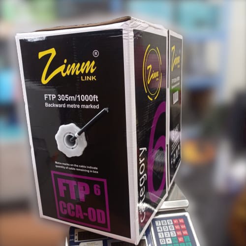 Jual KABEL ZIMM LINK FTP CAT 6E CCA OD HITAM OUTDOOR ( 305 M ) | Shopee ...