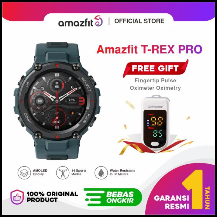 Jual Amazfit T-Rex Pro Explore Your Instinct Military Grade Garansi Resmi - Steel Blue | Shopee ...