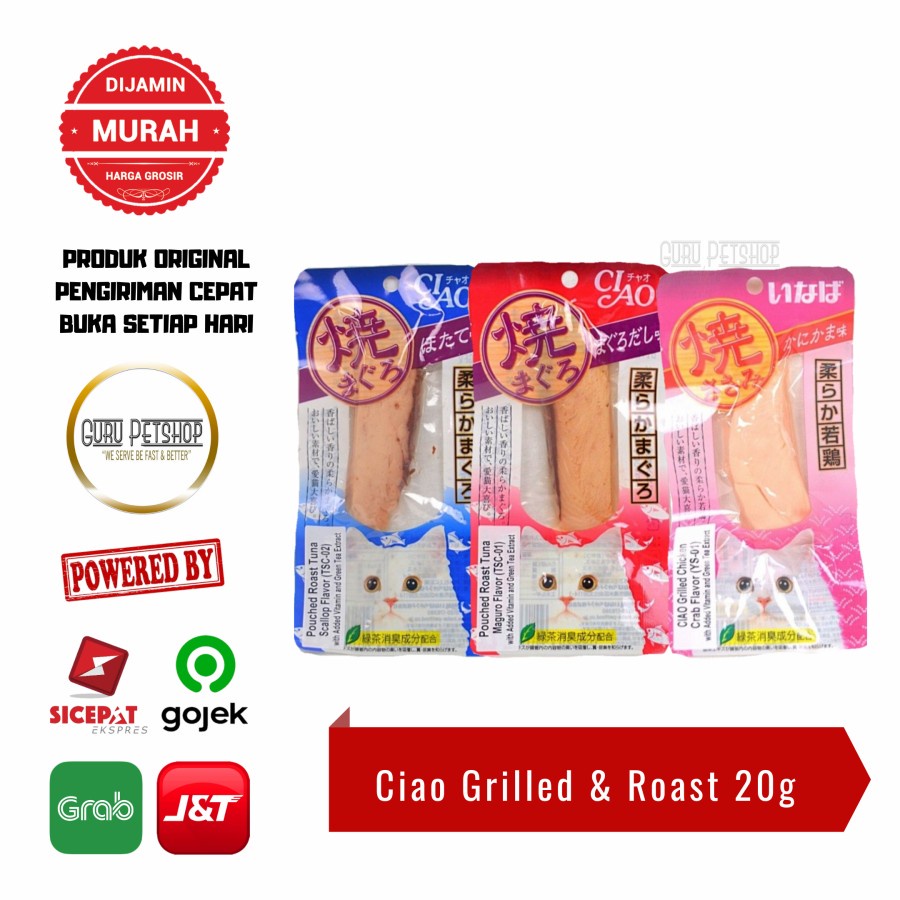 Jual Ciao Grilled Chicken & Ciao Pouch Roast Tuna 20gr Snack Kucing ...