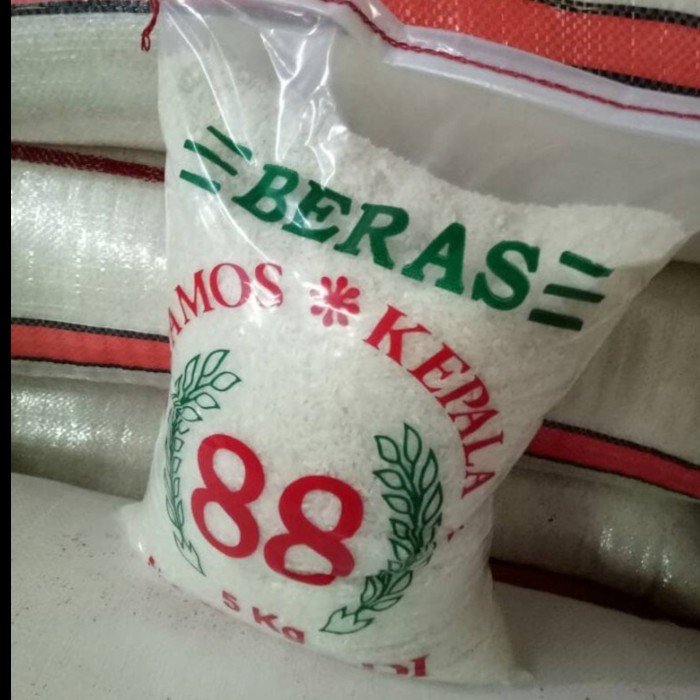 Jual Beras Ramos Kepala Cap 88 Kemasan 5 Kg Nasi Pulen Putih Makanan ...