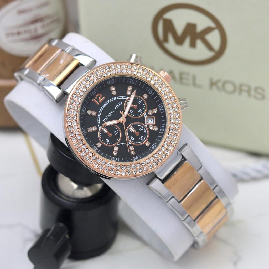 Jual (BISA COD ) Jam Tangan Wanita MK Diamond Tanggal aktif Tali ...