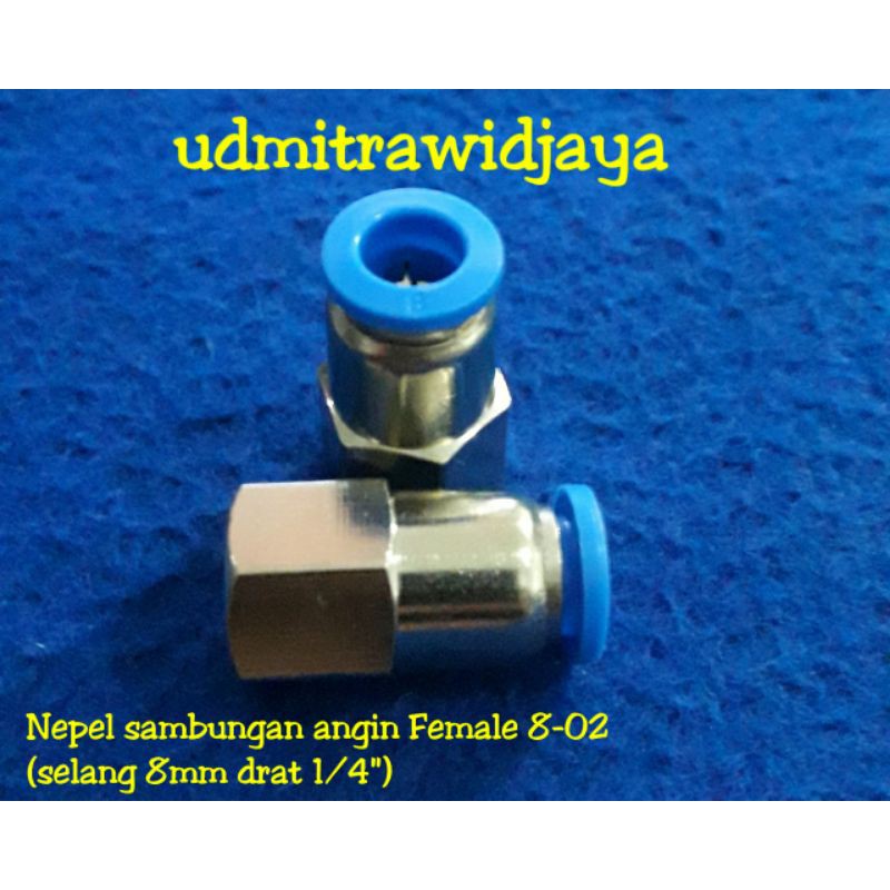 Jual Nepel sambungan selang angin MPCF 8-02 / fitting pneumatic female 8mm drat 1/4 inc SPCF 08 ...
