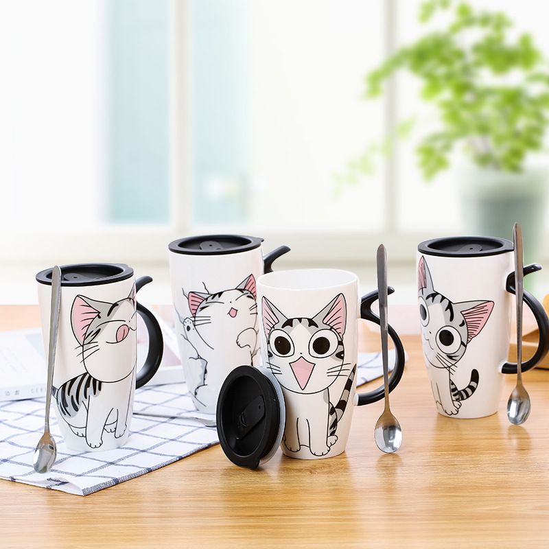 Jual Cute Cat Ceramic Cup | Cangkir Besar Lucu | Cangkir Keramik ...