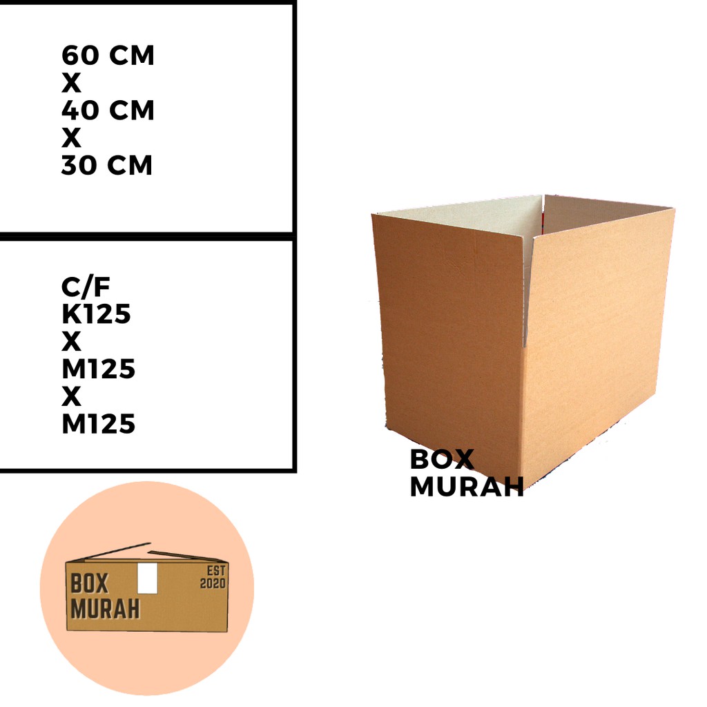 Jual Kardus Packaging Box Polos Murah Serba Guna 60 x 40 x 30 (cm ...