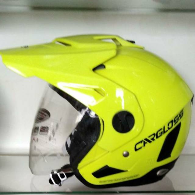 Jual Helm Semi cros ,Cargloss Former Text Half Face - Black Orange ...