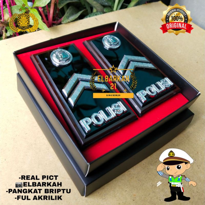 Jual PANGKAT BRIPTU PDH FUL AKRILIK LIS COKLAT / PANGKAT POLISI ...