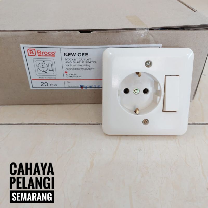 Jual BROCO Stop Kontak Arde + Saklar Engkel IB Inbow New Gee 525161 ...