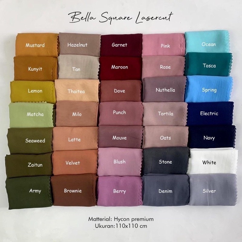 Jual Hijab Bella Square Lasercut Premium Murah | Shopee Indonesia