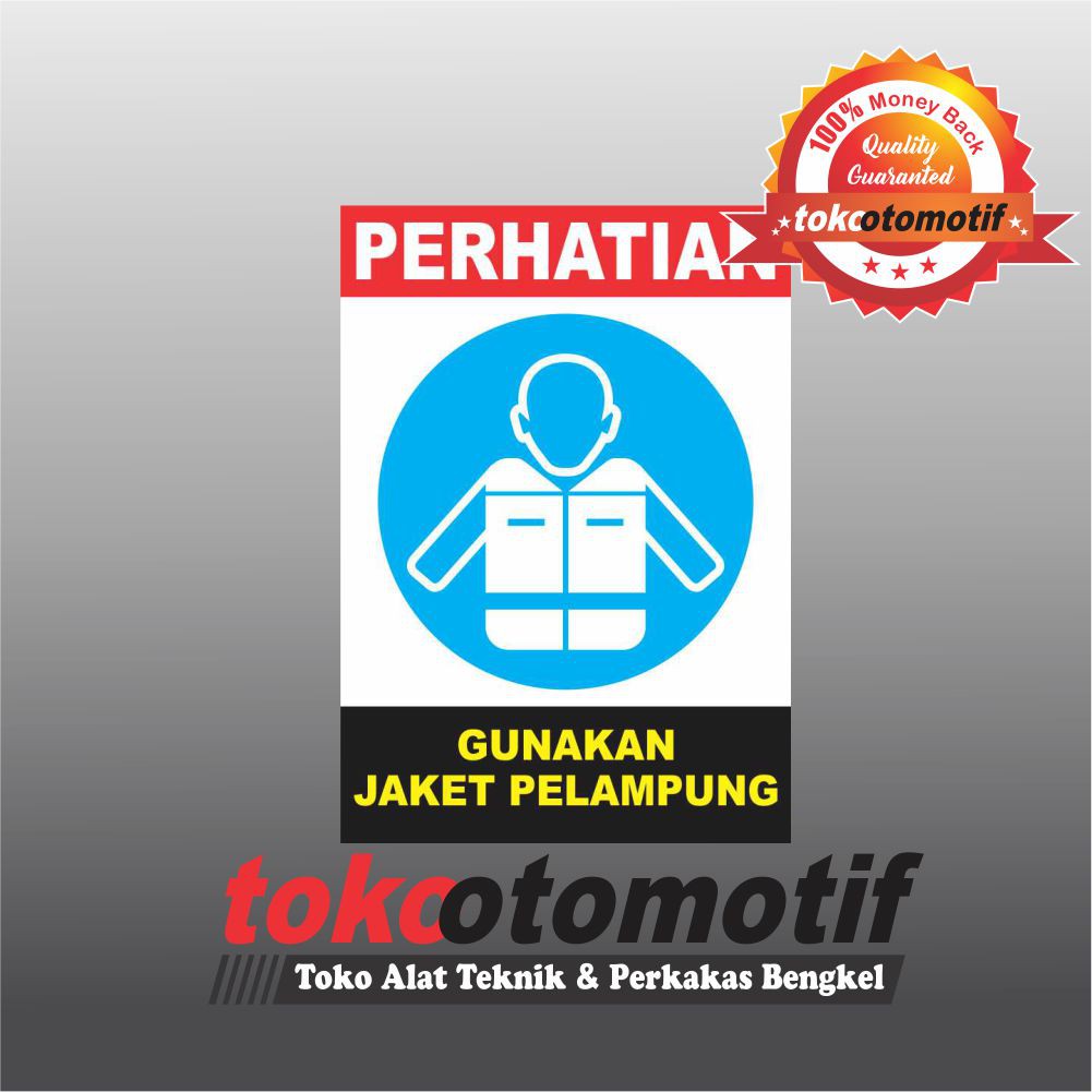 Jual Sticker Safety Sign K3 Gunakan Jaket Pelampung | Shopee Indonesia