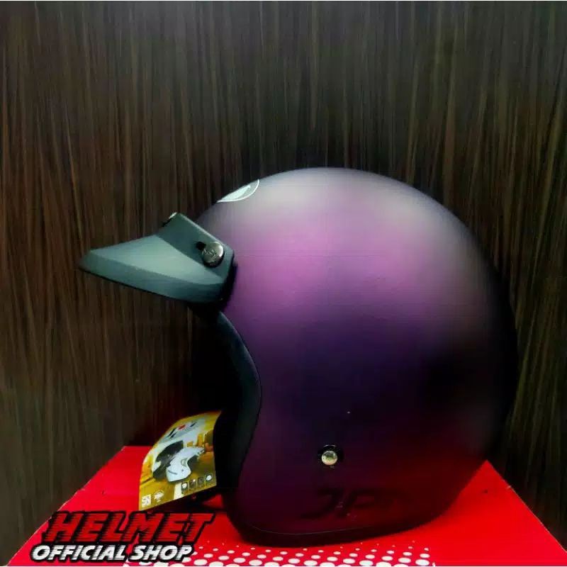 Jual HELM JPN UNGU TUA/VIOLET DOP KACA DATAR FLAT VISOR CEMBUNG ...