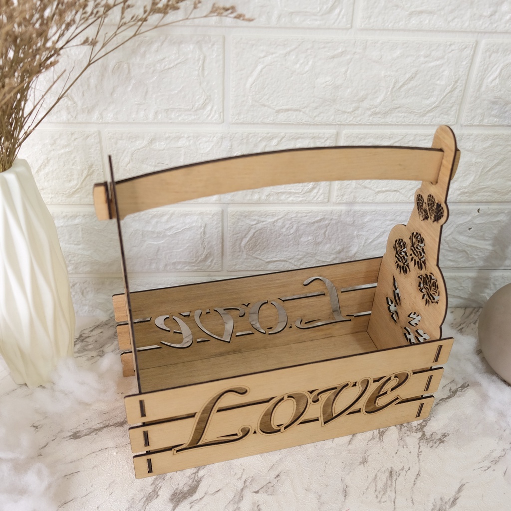 Jual Keranjang Bunga Flower Basket Model Love Mawar Rose by ...