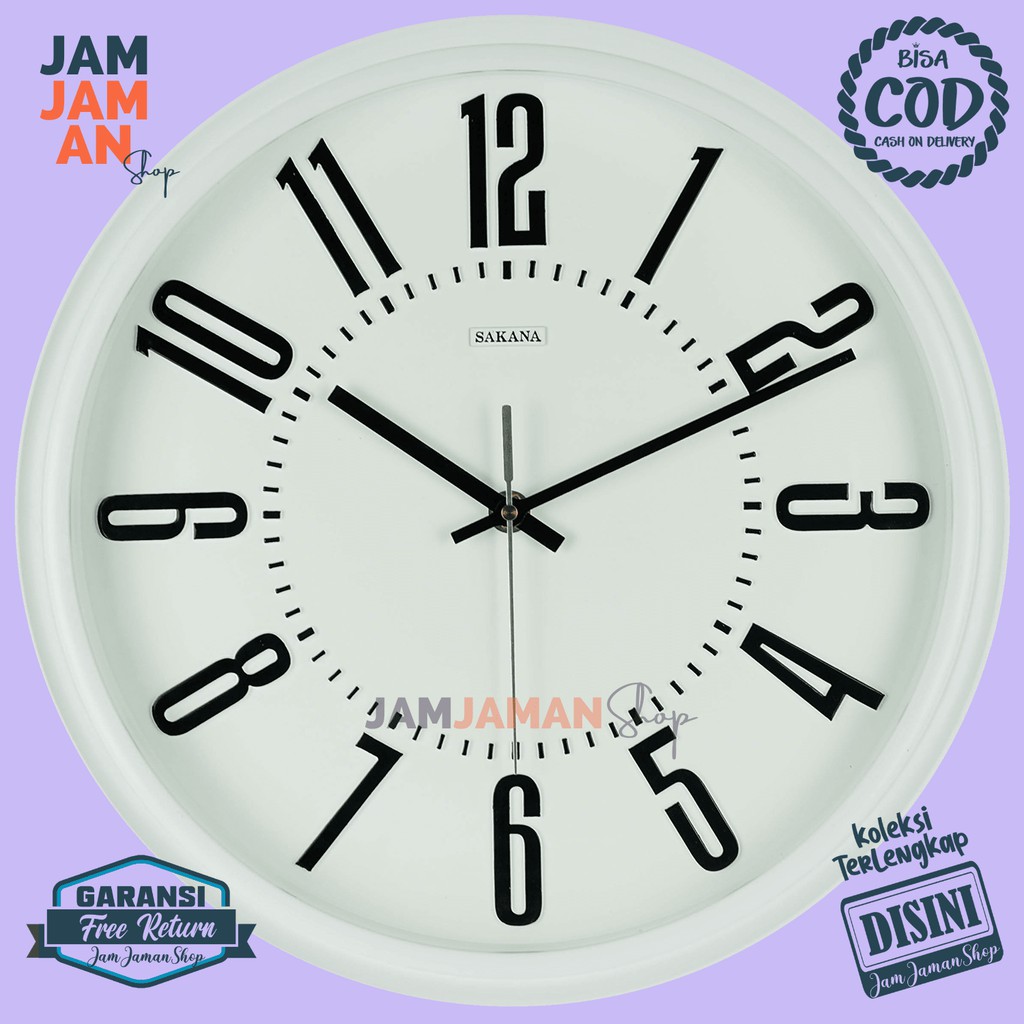 Jual Jam Dinding Quartz Hiasan Rumah Minimalis Step Movement Sakana 550 ...