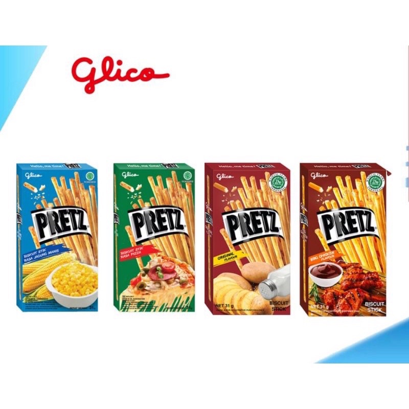 Jual GLICO PRETZ BISKUIT STIK PRETZEL JAGUNG MANIS PIZZA AYAM BBQ ORIGINAL | Shopee Indonesia